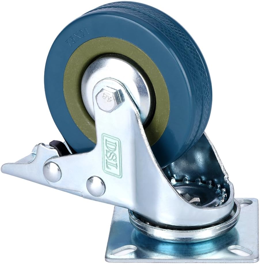 DSL 4 x Heavy Duty 75mm Swivel Castor Wheels Trolley Furniture Caster ...